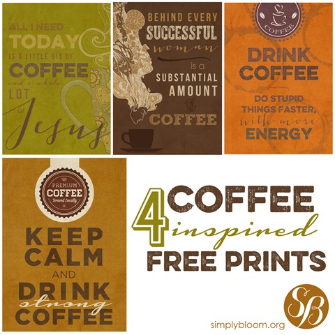 Set of 4 Coffee Inspired Printables | Simply Bloom Co.